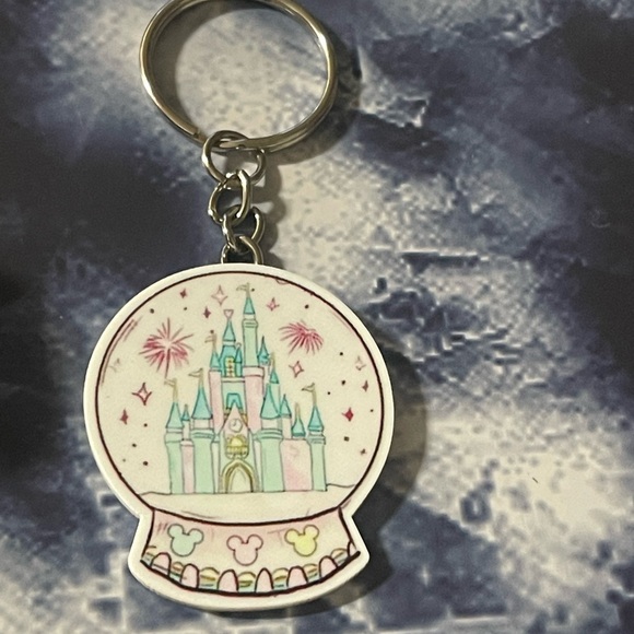 Accessories | Disney Castle Keychain With Pastel Colors | Poshmark